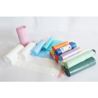 China Custom Logo Drawstring Kitchen Trash Bags 450x500mm HDPE LDPE 5-100 Mic Thick for sale