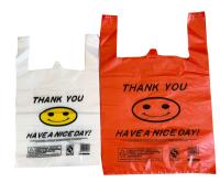 China Custom T-Shirt Plastic Shopping Bags on Roll HDPE LDPE LLDPE 5-100 Mic Thickness for sale