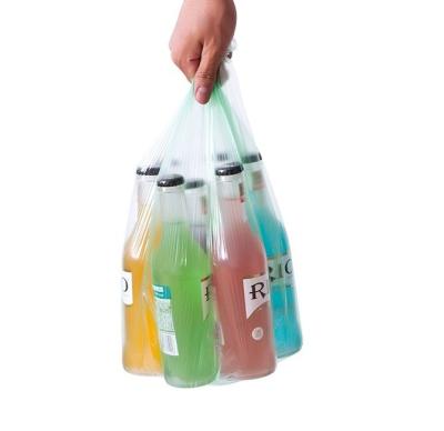China T-Shirt Handle Plastic Garbage Waste Bag on Roll HDPE LDPE 450x500mm 5-100 Mic for sale