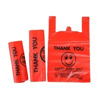 China Custom Logo T-Shirt Plastic Bags for Restaurant Takeaway HDPE LDPE LLDPE 730x840mm for sale