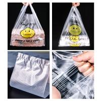 China Custom Logo T-Shirt Plastic Bags for Restaurant Takeaway HDPE LDPE LLDPE 730x840mm for sale