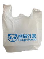 China Custom Logo T-Shirt Plastic Bags for Restaurant Takeaway HDPE LDPE LLDPE 730x840mm for sale