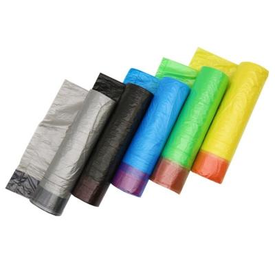 China Custom Logo 4 Gallon Drawstring Trash Bags HDPE LDPE 450x500mm Green Kitchen Office for sale