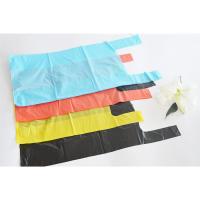 China Eco-Friendly Plastic T-Shirt Bag for Supermarket Shopping 30x45cm HDPE for sale