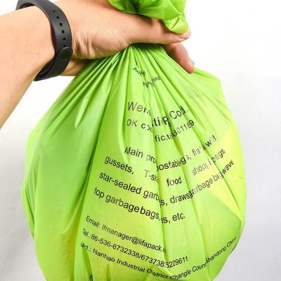 China Eco Friendly Compostable T Shirt Bags 100 Biodegradable Corn Starch 25x40cm 8kg Load for sale