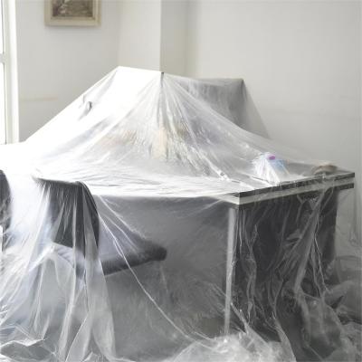 China 4x5m HDPE Plastic Painting Drop Cloth Dust Sheet for Floor Protection 5-15mic for sale