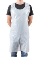 China Disposable HDPE/LDPE Plastic Apron 132x80cm for Painting Cooking Party BBQ for sale