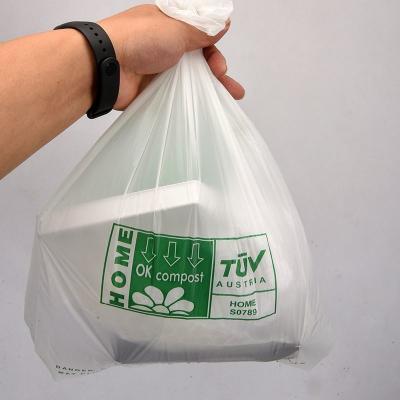 China Biodegradable PP Plastic Vest Shopping Bag Square Bottom 25x40cm 8kg Load Custom Supermarket for sale