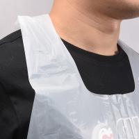 China Disposable PE Apron 132x80cm Waterproof Oil Proof Transparent Red for Canteen Cleaning for sale