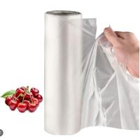 China Custom HDPE LDPE Flat Poly Bags on Roll 25x35cm 10mic for Produce Fruit Vegetable Packaging for sale