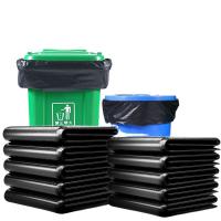 China Heavy Duty Black Plastic Garbage Bags 450x500mm HDPE LDPE Custom Thickness 5-100 Mic for sale