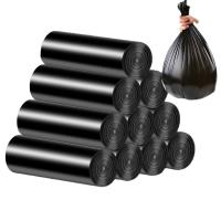 China Heavy Duty Black Plastic Garbage Bags 450x500mm HDPE LDPE Custom Thickness 5-100 Mic for sale