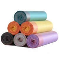 China Custom Logo Drawstring Garbage Bag HDPE LDPE 450x500mm 5-100 Mic Thick for sale