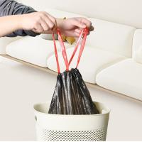 China Custom Logo Drawstring Garbage Bag HDPE LDPE 450x500mm 5-100 Mic Thick for sale