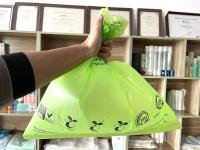 China Biodegradable Square Bottom Dog Poop Bags 25x40cm 8kg Load Green Trash Pack with Carton Box for sale