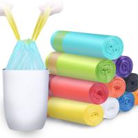 China OK Compost Certified HDPE Drawstring Garbage Bags Roll 450x500mm 5-100 Mic for Household Office Cleaning for sale
