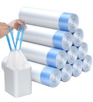 China Custom Drawstring Plastic Garbage Bag HDPE LDPE 450x500mm 5-100 Mic Thick for sale