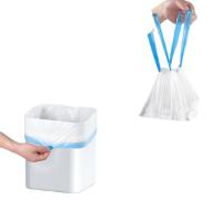 China Custom Drawstring Plastic Garbage Bag HDPE LDPE 450x500mm 5-100 Mic Thick for sale