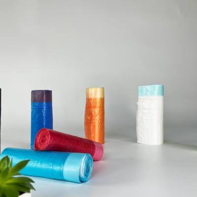 China Black Thickened Household Garbage Bag 5-100 Mic HDPE LDPE Drawstring Eco-Friendly for sale