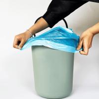 China Square Bottom Bag Drawstring Trash Bags for Kitchen Garbage PE Biodegradable Plastic Bag for sale
