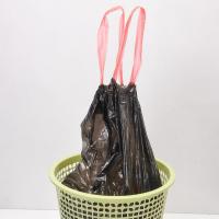 China Custom Household Blue Plastic Garbage Bag with Drawstring 30 Mic Thickness 15pcs per Roll for sale