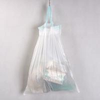 China Customized Logo Black Plastic Drawstring Garbage Bags for Kitchen and Office Cleaning for sale