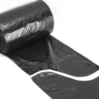China Beige PE Plastic HDPE/LDPE Flap Tie Trash Garbage Bag 5-80 Mic Custom Branding for sale