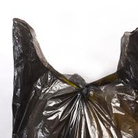 China Beige PE Plastic HDPE/LDPE Flap Tie Trash Garbage Bag 5-80 Mic Custom Branding for sale