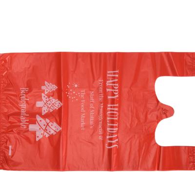 China HDPE Custom Pattern T-Shirt Plastic Bag 730x840mm for Food Waste Disposal for sale