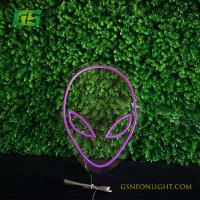 China Bright Green Art Neon Light Signs Wall Decor LED Light Up Art Display Piece for sale
