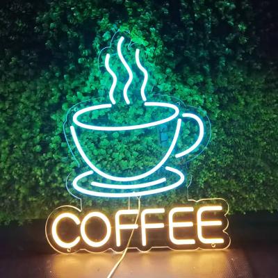 China Commercial Outdoor Coffee Neon Light Signs Shatterproof Neon Sign With Acrylic Back for sale