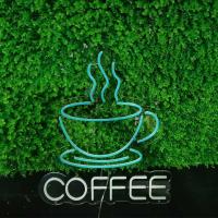 China Commercial Outdoor Coffee Neon Light Signs Shatterproof Neon Sign With Acrylic Back for sale