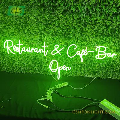 China Commercial Restaurant Coffee Bar Open Neon Sign With Acrylic Backboards for sale