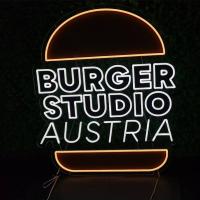 China Decorative Hanging Burger Neon Sign Light For Classic Retro Fast Food Diner Atmosphere for sale