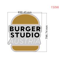 China Decorative Hanging Burger Neon Sign Light For Classic Retro Fast Food Diner Atmosphere for sale