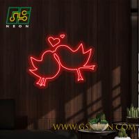 China Birds Love LED Neon Wall Art Signs For Bedroom Wedding Anniversary Couple Birthday Gift for sale
