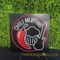 China CHILI MUFFINGS Restaurant LED Neon Wall Decor Custom For Food Shop Cafe Bar Business Branding for sale