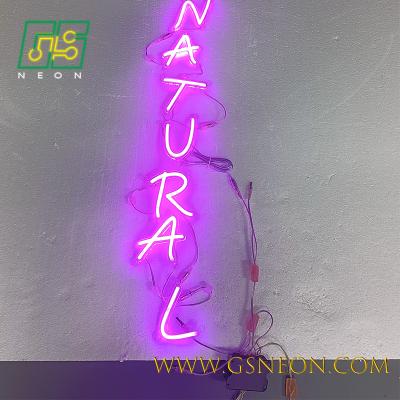China NATURAL Purple Custom Neon Light Art LED Exterior Neon Lights Wall Decor For Garden Shop for sale