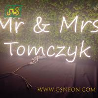China Mr And Mrs Neon Name Signs For Wedding Reception LED Neon Light Name Sign for sale