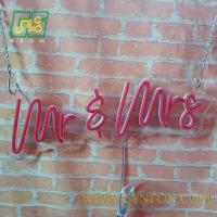 China Mr And Mrs Neon Name Signs For Wedding Reception LED Neon Light Name Sign for sale