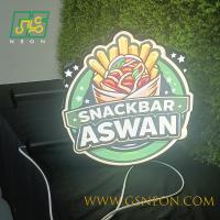 China Outdoor Double Sided LED Logo Sign Business Advertising Illuminated Storefront Sign for sale