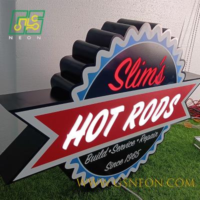 China Shop LED Storefront Logo Sign Outdoor Front Lit Push Through Illuminated Signs for sale