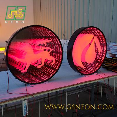 China Custom Made Circle Infinity Mirror Box Light For Modern Retail Branding Luxury Wall Displays for sale