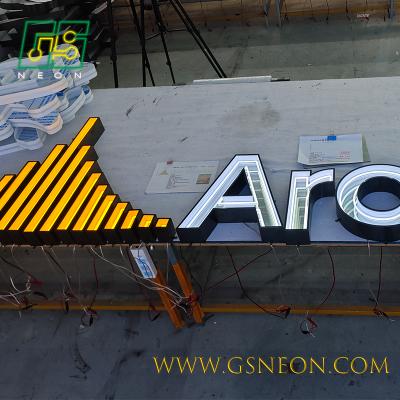 China Outdoor Storefront Front Lit Mirror Letter Sign Custom Made With Bright LED Depth for sale