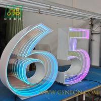 China Infinity Mirror Neon Channel Letter Floor Stand For Portable Store Entrance Displays for sale
