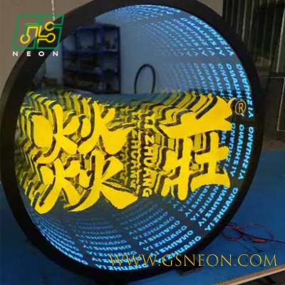 China IP65 Layered LED Infinity Light Mirror Box Combine With Frontlit Letter Sign for sale