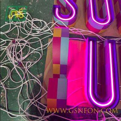 China Open Face Exposed Neon LED Channel Letters High Visibility Bright Lighting for sale