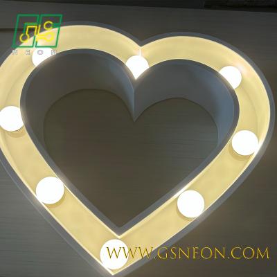 China Romantic Love Heart Marquee Sign LED Glow Sign For Wedding Ceremony Reception Anniversary for sale