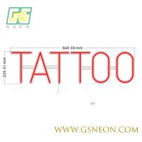 China LED Tattoo Shop Neon Sign Light Wall Decor With Clear Hidden Backing for sale