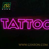 China Dual Line Pink Tattoo Neon Signs LED Custom For Tattoo Studio Window Branding Display for sale